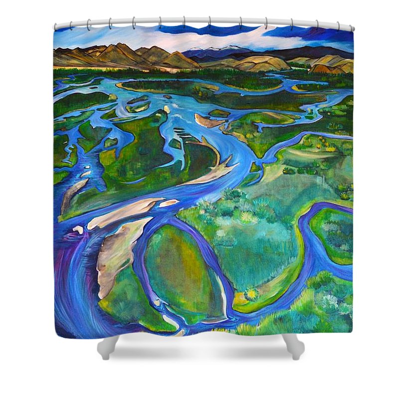 The Confluence, Headwaters State Park - Shower Curtain – Allison McGree ...